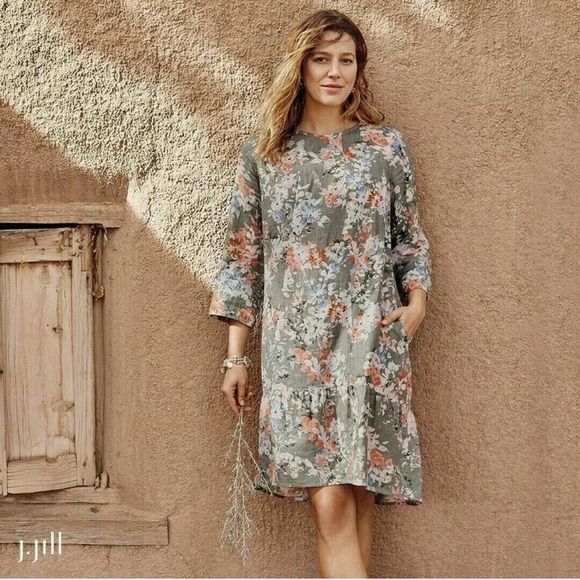 J. Jill | Dresses | J Jill Love Linen Light Caraway Fresh Bloom Linen ...